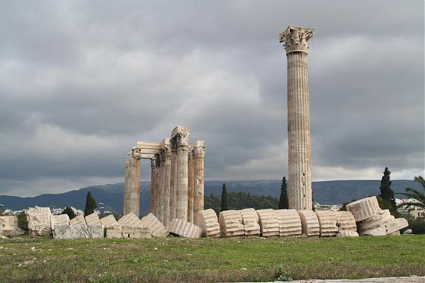 Collapsed column in 1852 - Athens | ruins