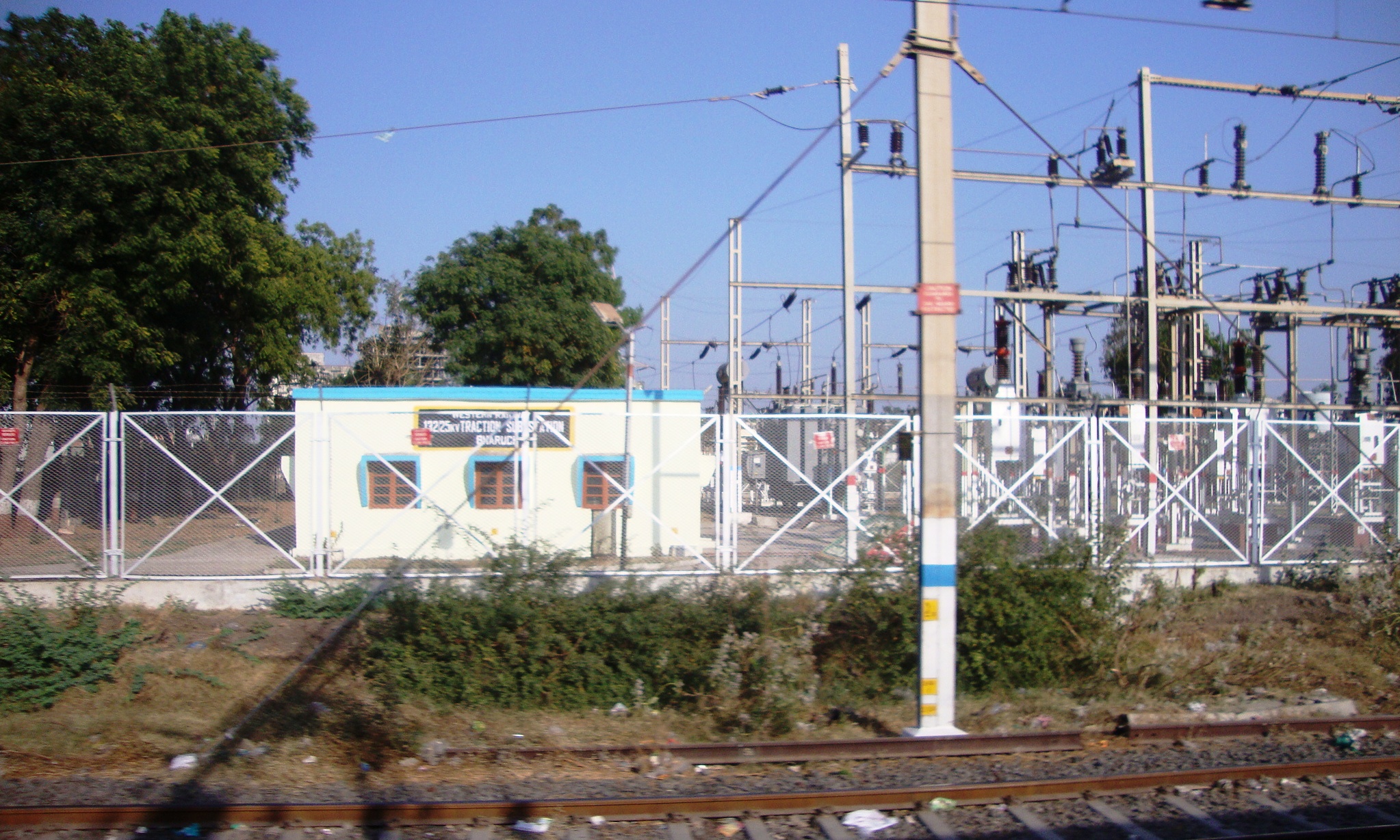 Electrical Traction Sub Station Bharuch Railway Traction Substation Fenced Area