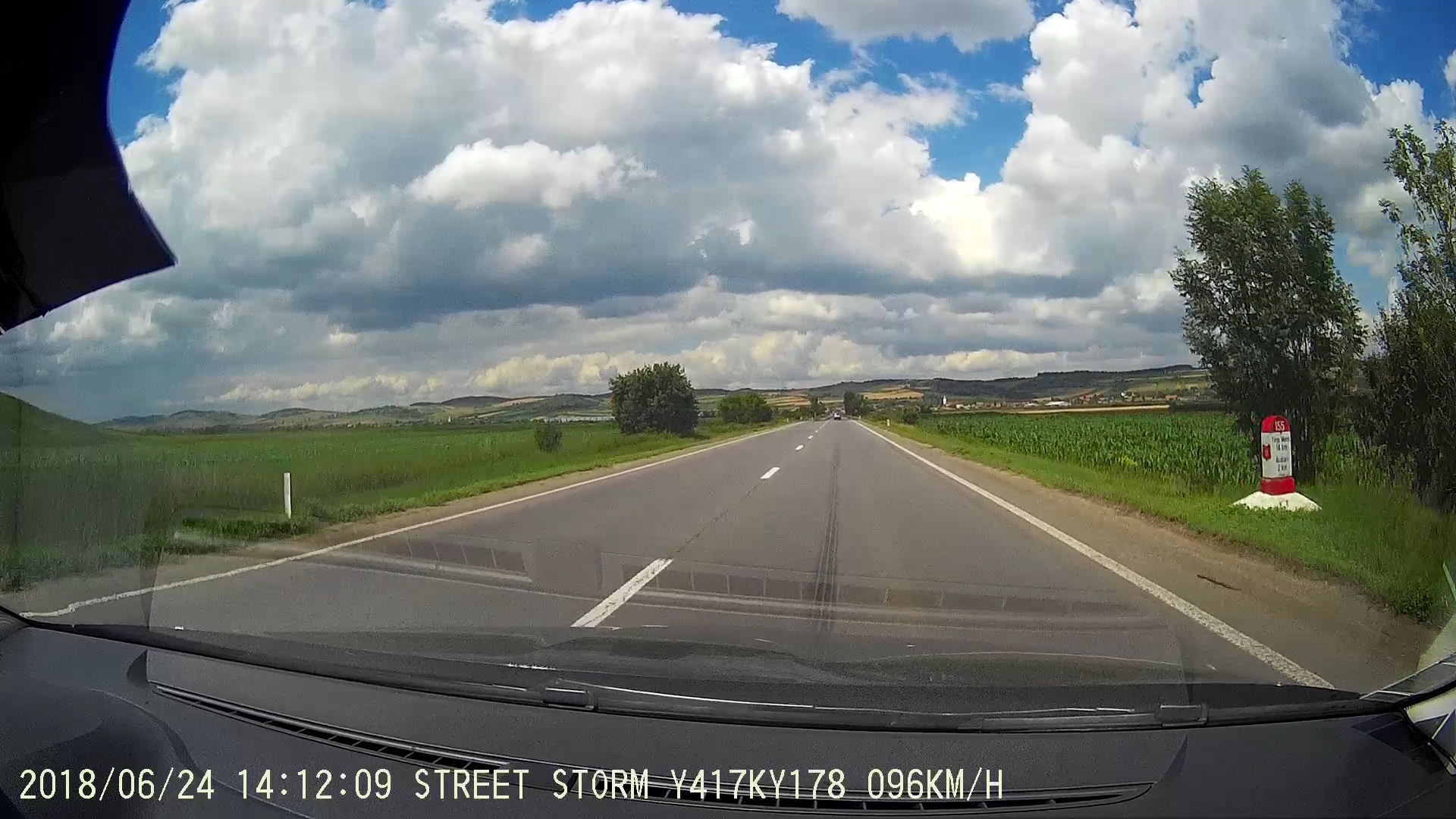 Kilometer pole 155 km