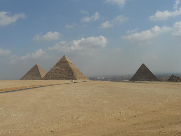 Panoramic View of Three Pyramids - Giza