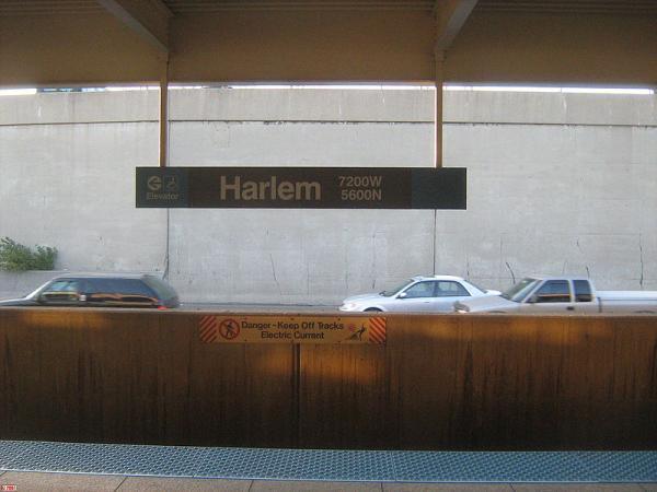 Harlem (O'Hare) CTA Blue Line Station - Chicago, Illinois