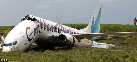 Crash site of Caribbean Airlines flight 523