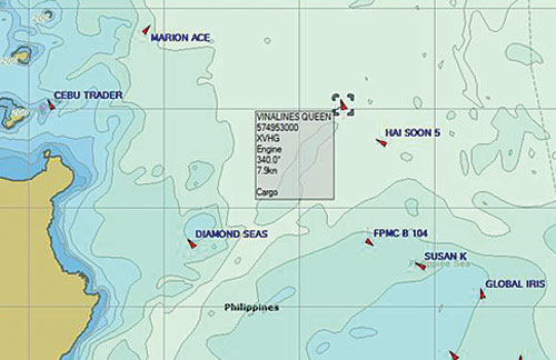 Vinalines Queen vessel positions lost contact.