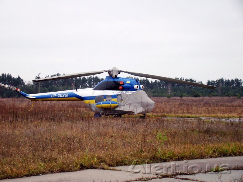 Military helicopter airfield near Chernobyl
