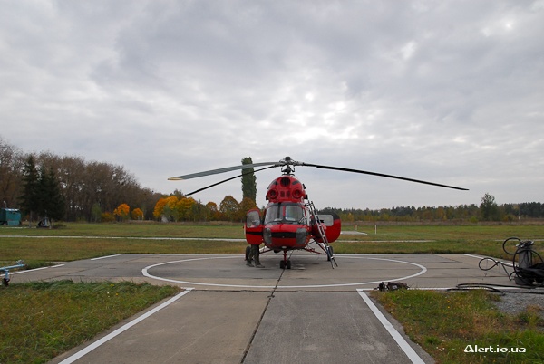 Military helicopter airfield near Chernobyl