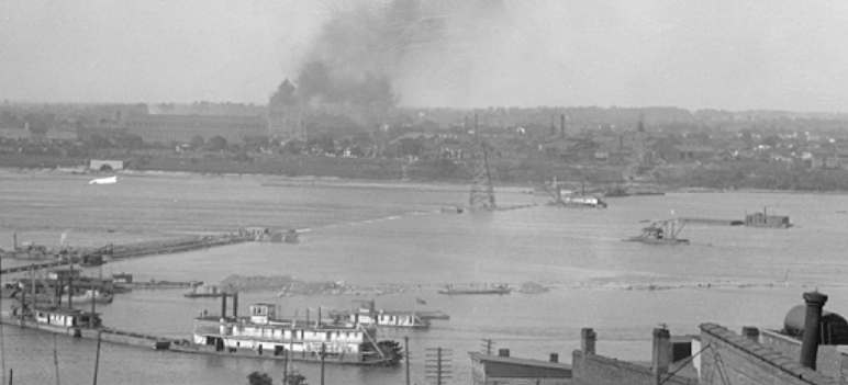 Movable Wicket Dam 1910 - Louisville-Jefferson County, Kentucky