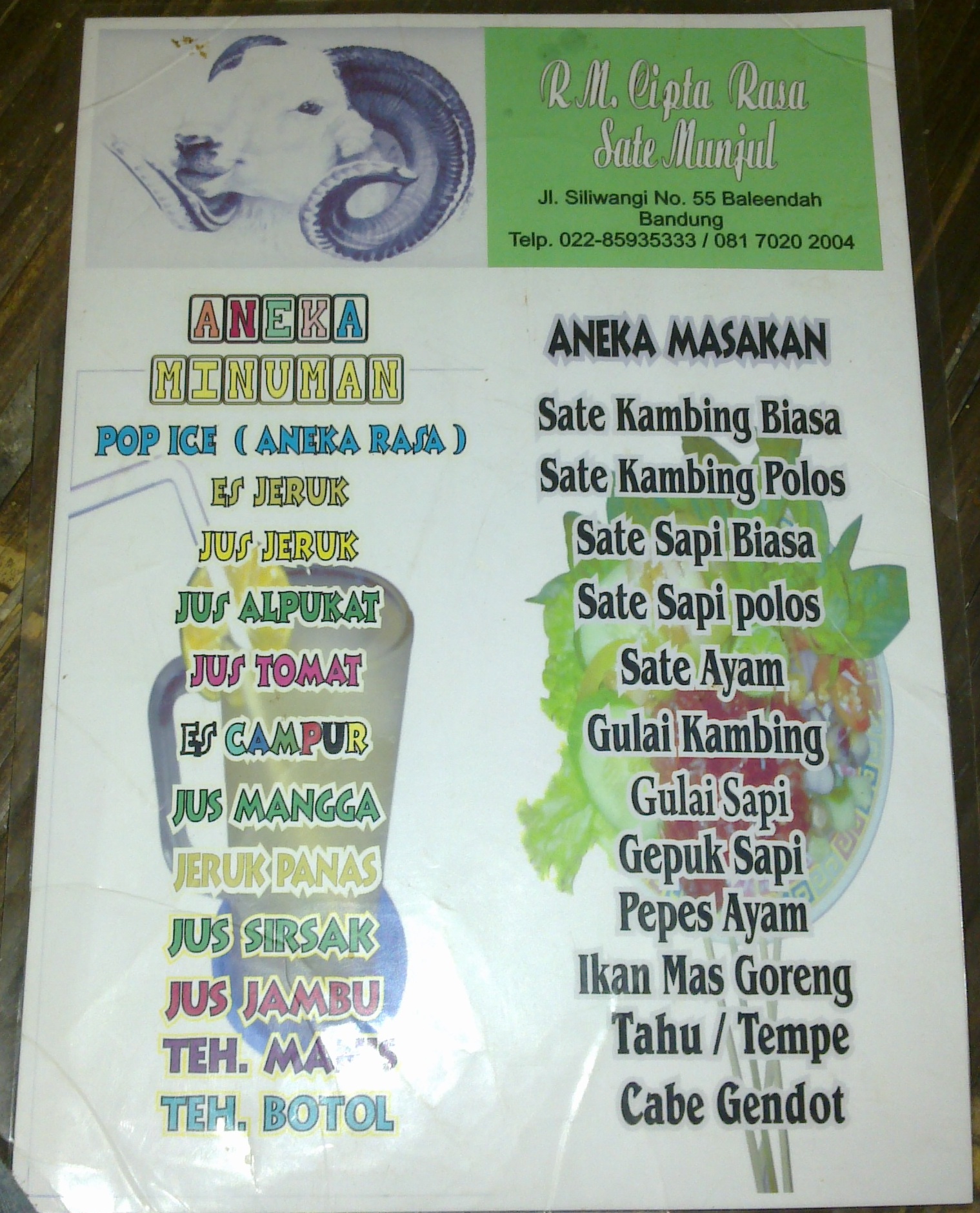 Rumah Makan Cipta Rasa Sate Munjul (Bahasa Indonesia)