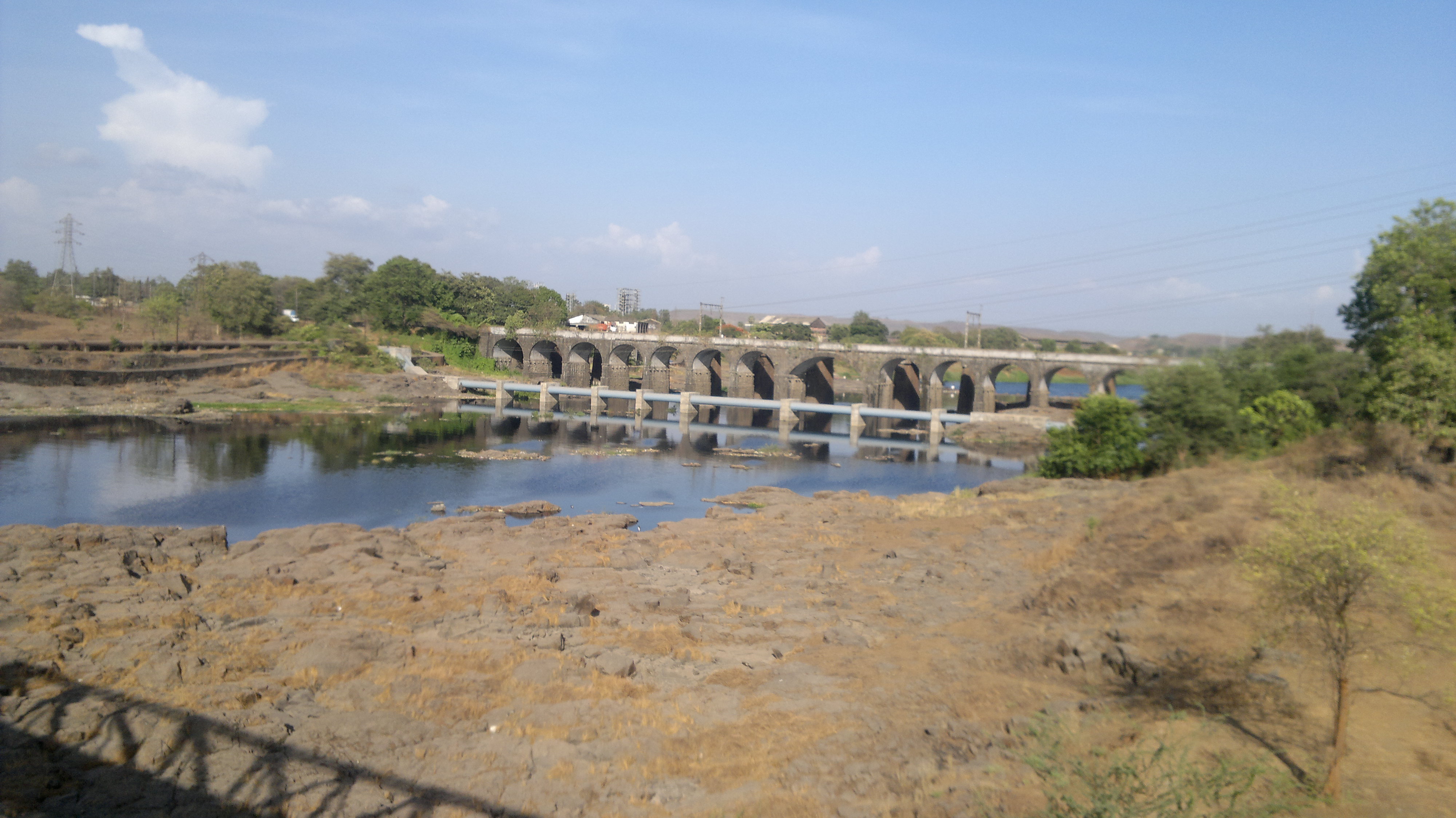 Pipeline bridge over River Ulhas - Kalyan