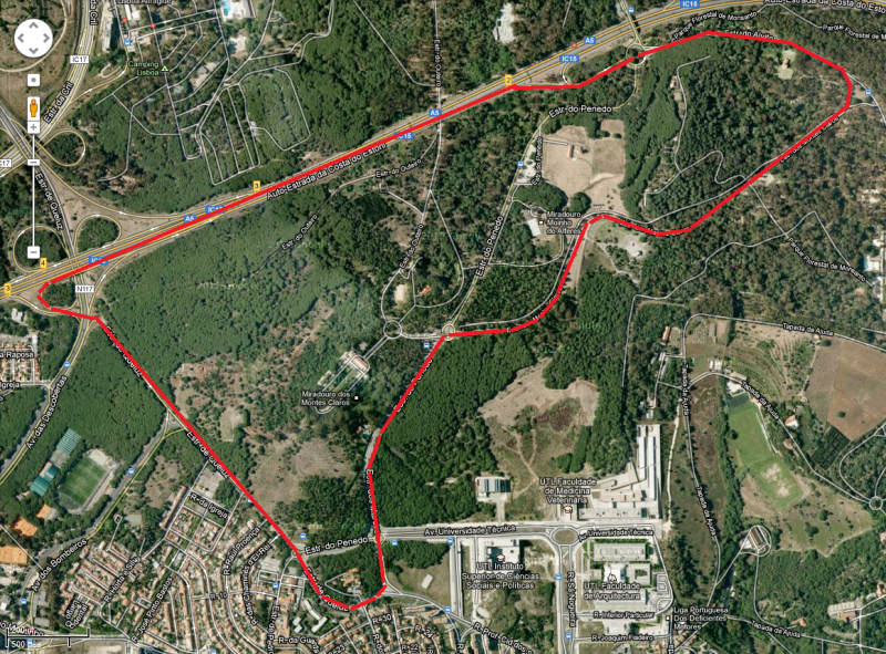 Location of former Monsanto Park Circuit - Lisbon