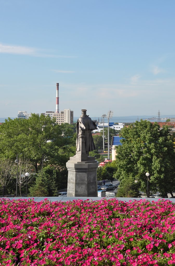 Monument to Stepan Makarov - Russian vice-admiral, a commander of the ...