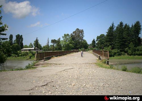 The frontier checkpoint on the Georgian-Abkhaz border on the pedestrian ...