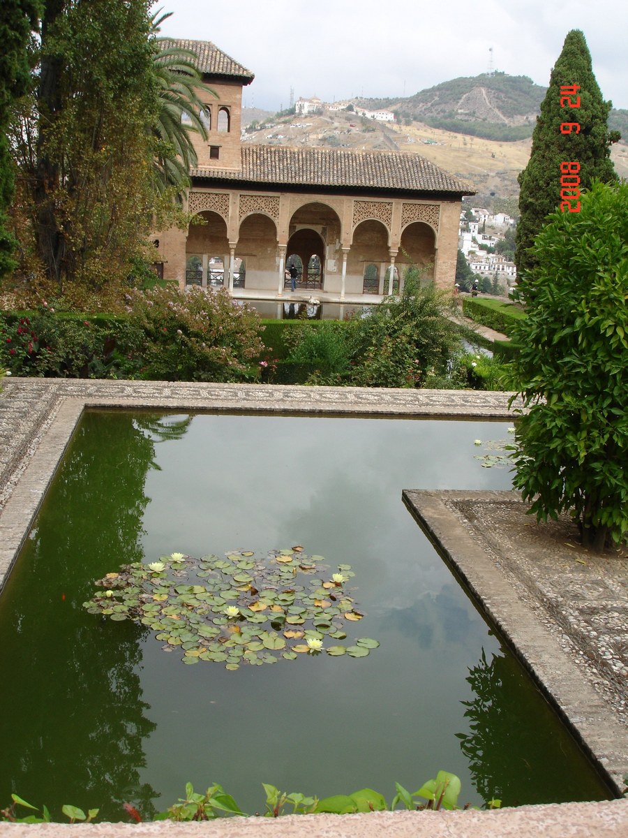 Pool in front of the Ladies' Tower (Torre de las Damas) - Granada