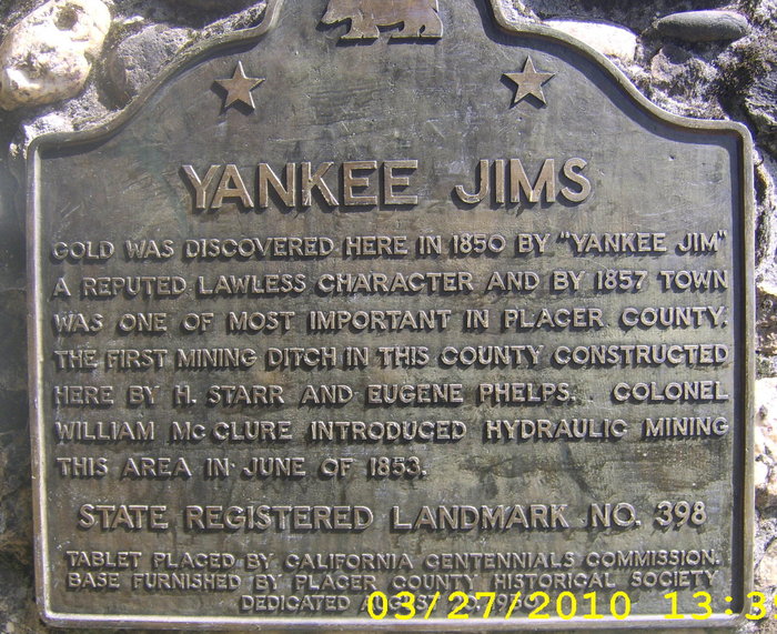 California State Historical Landmark No. 398 - Yankee Jims