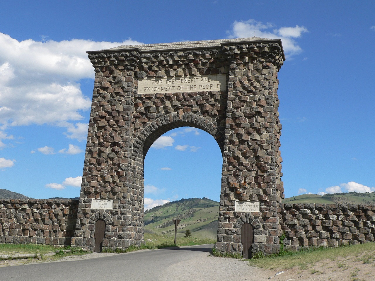 The Roosevelt Arch - North entrance to Yellowstone National Park