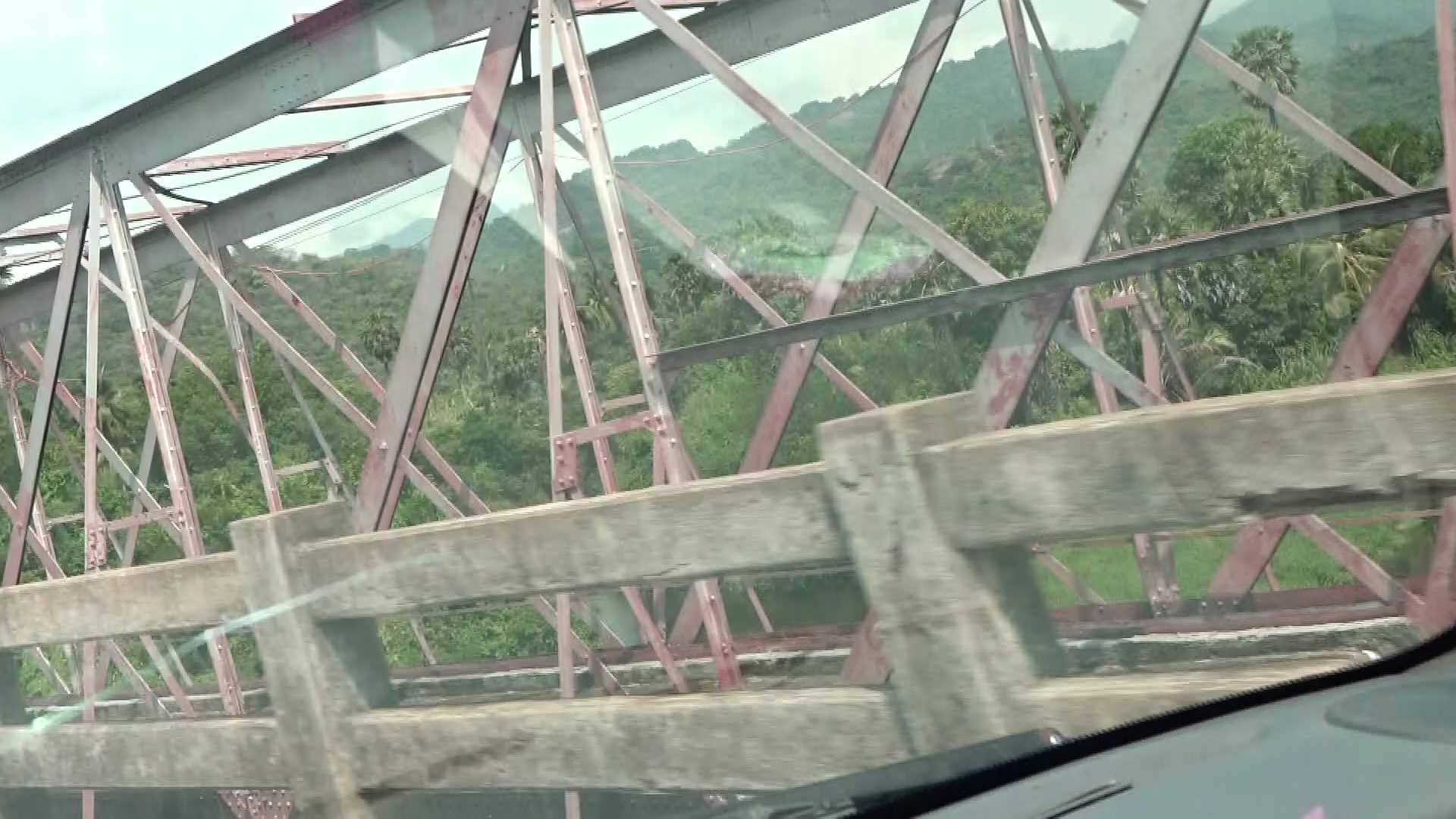 Metal Bridge acroos river Tamiraparani