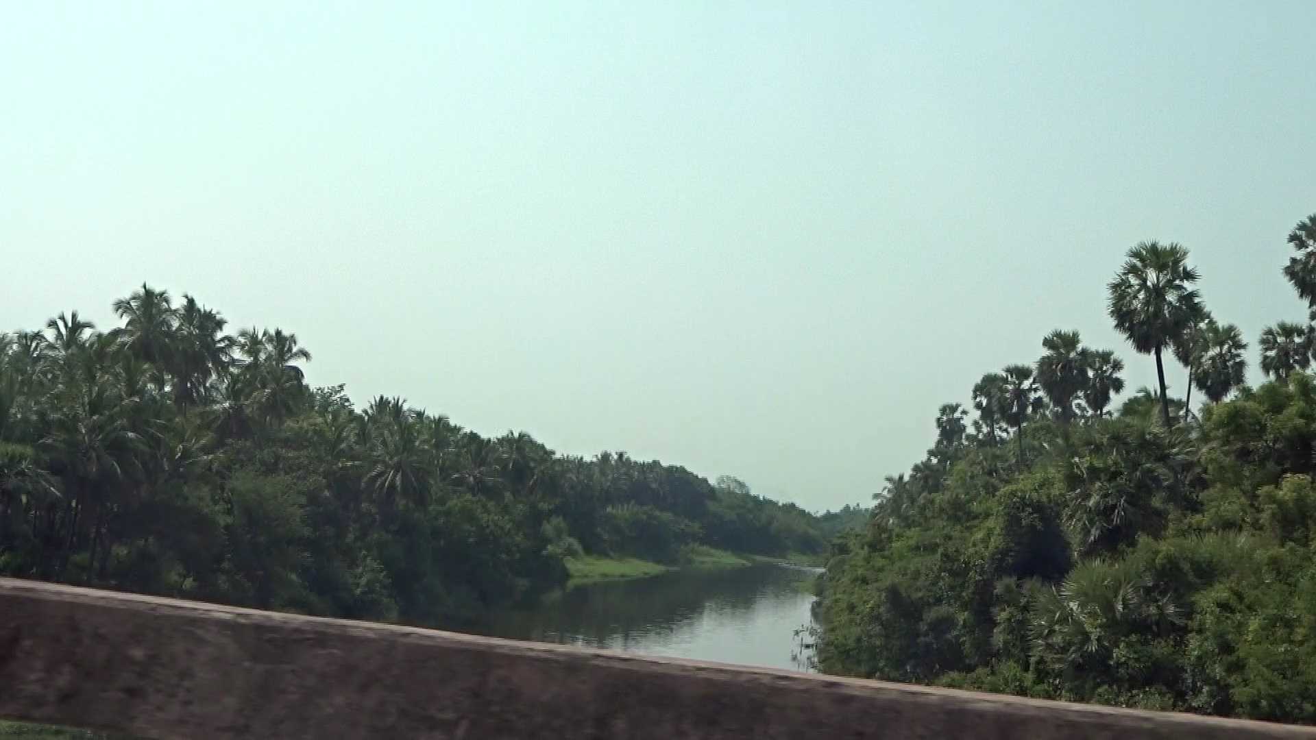 Metal Bridge acroos river Tamiraparani