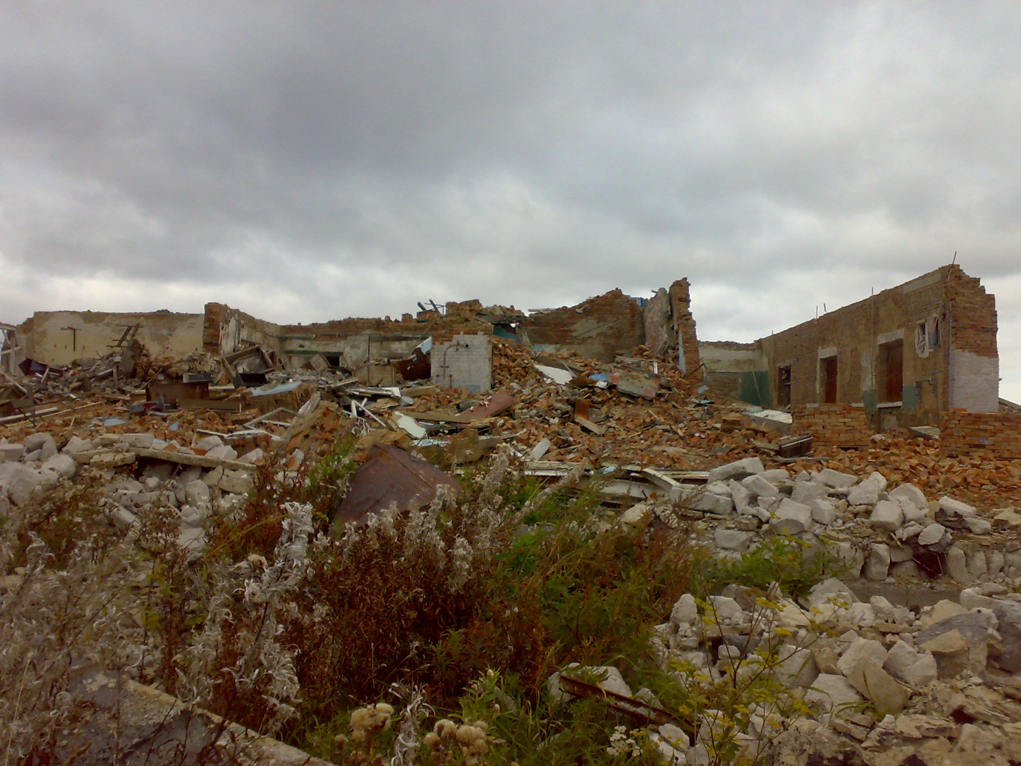 The ruins of the building