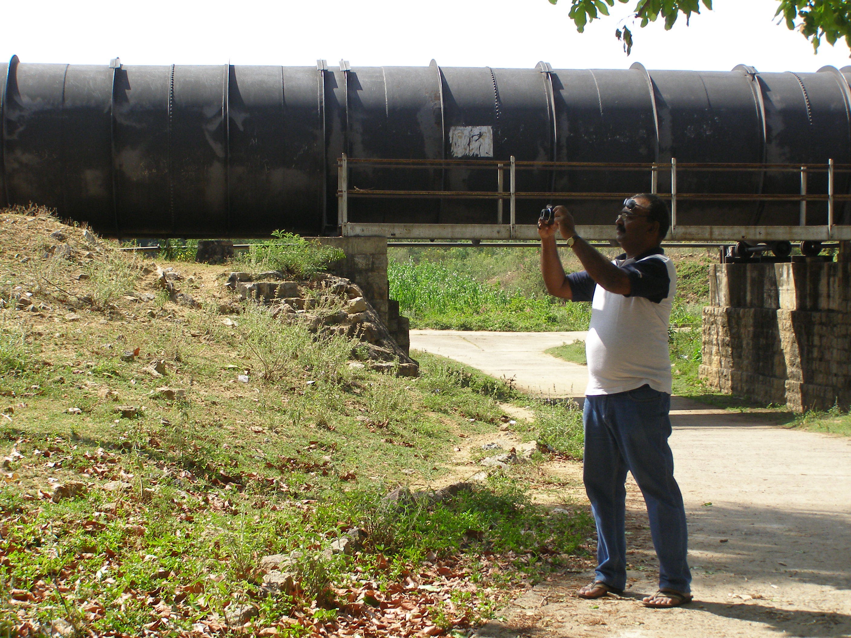 Road below the Two Low-Pressure pipe-lines - 9 feet Diameter.