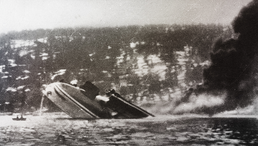 Place of sunken German WWII cruiser Blücher (wreck)