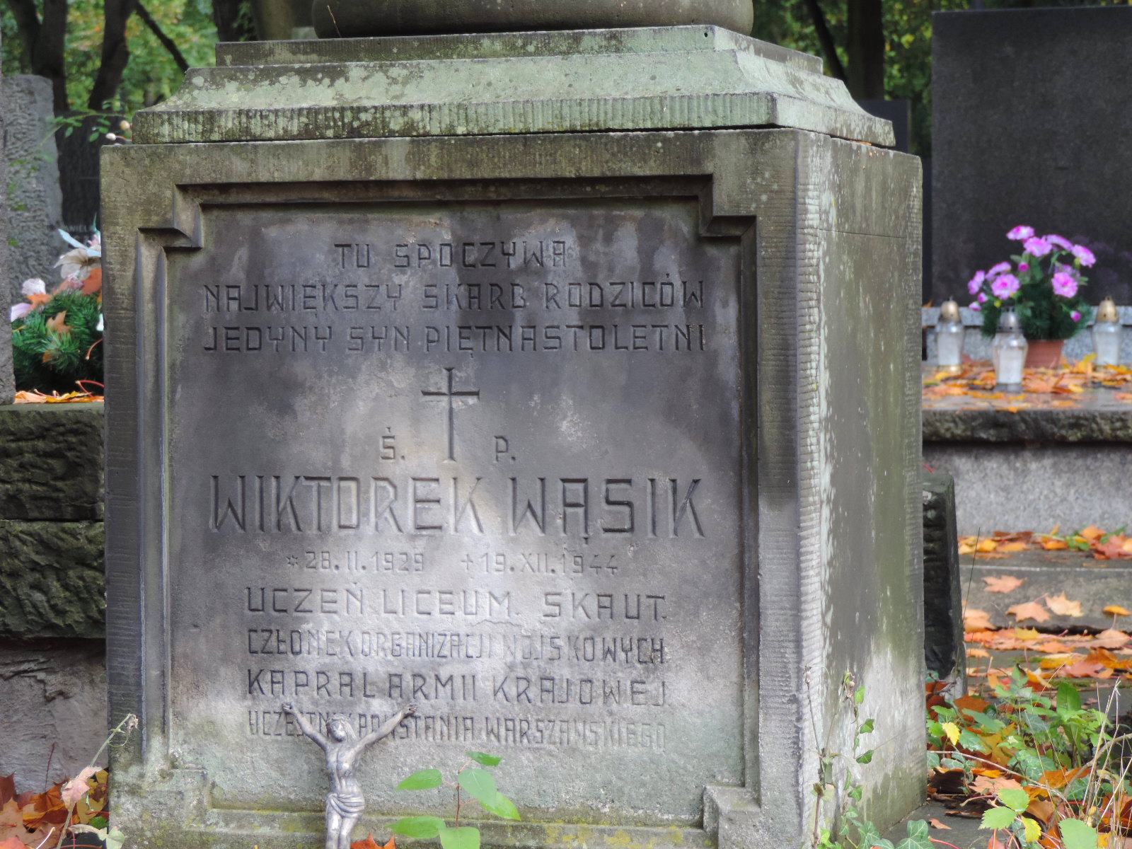 The grave of Wiktorek Wąsik - Warsaw
