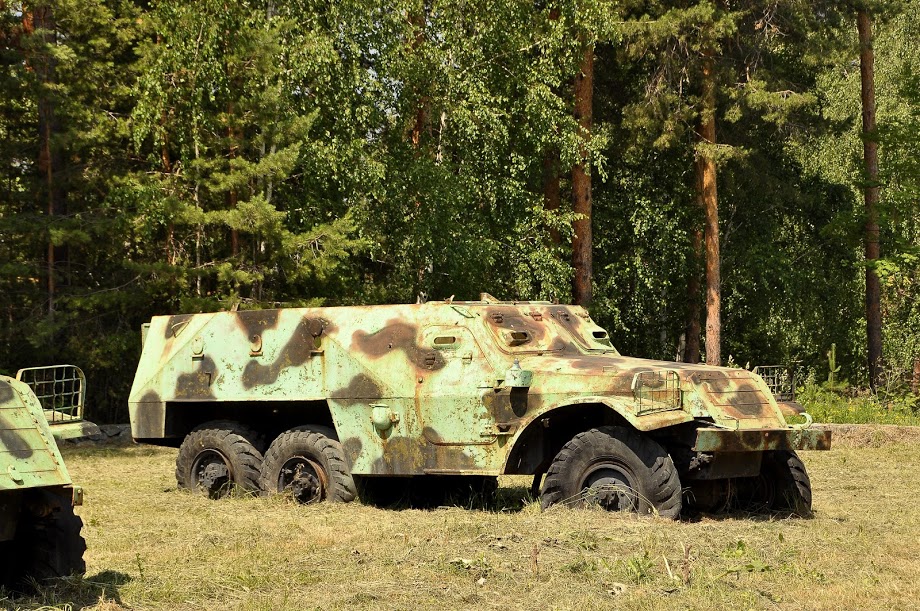 Two Soviet armored personnel carrier BTR-152