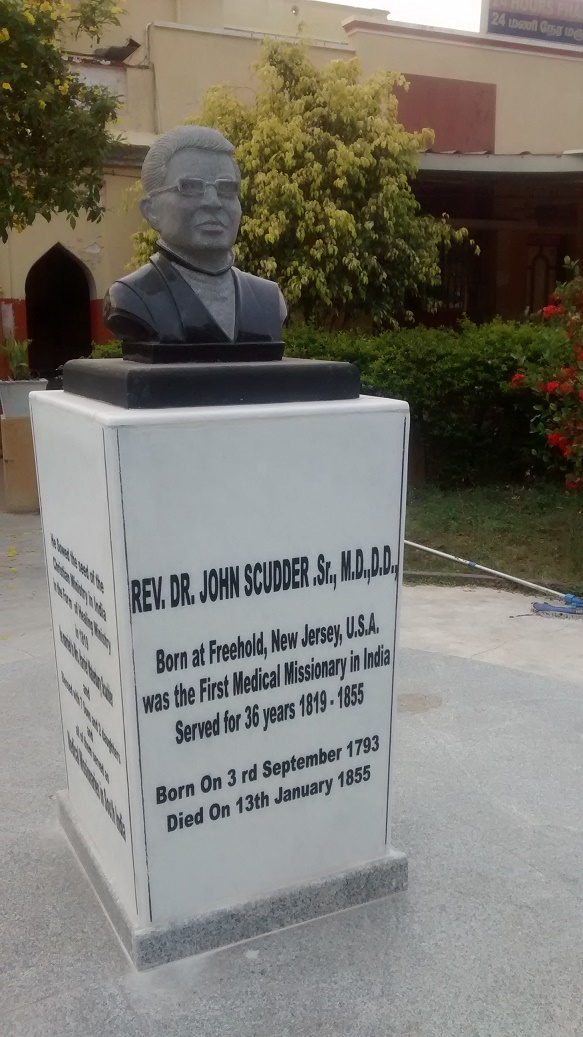 Bust of Rev. Dr. John Scudder. - Ranipet