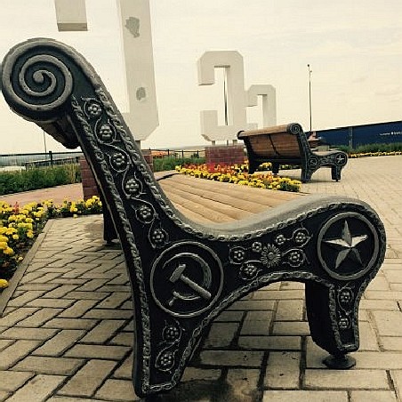 Soviet-style benches - Kamensk-Shakhtinsky