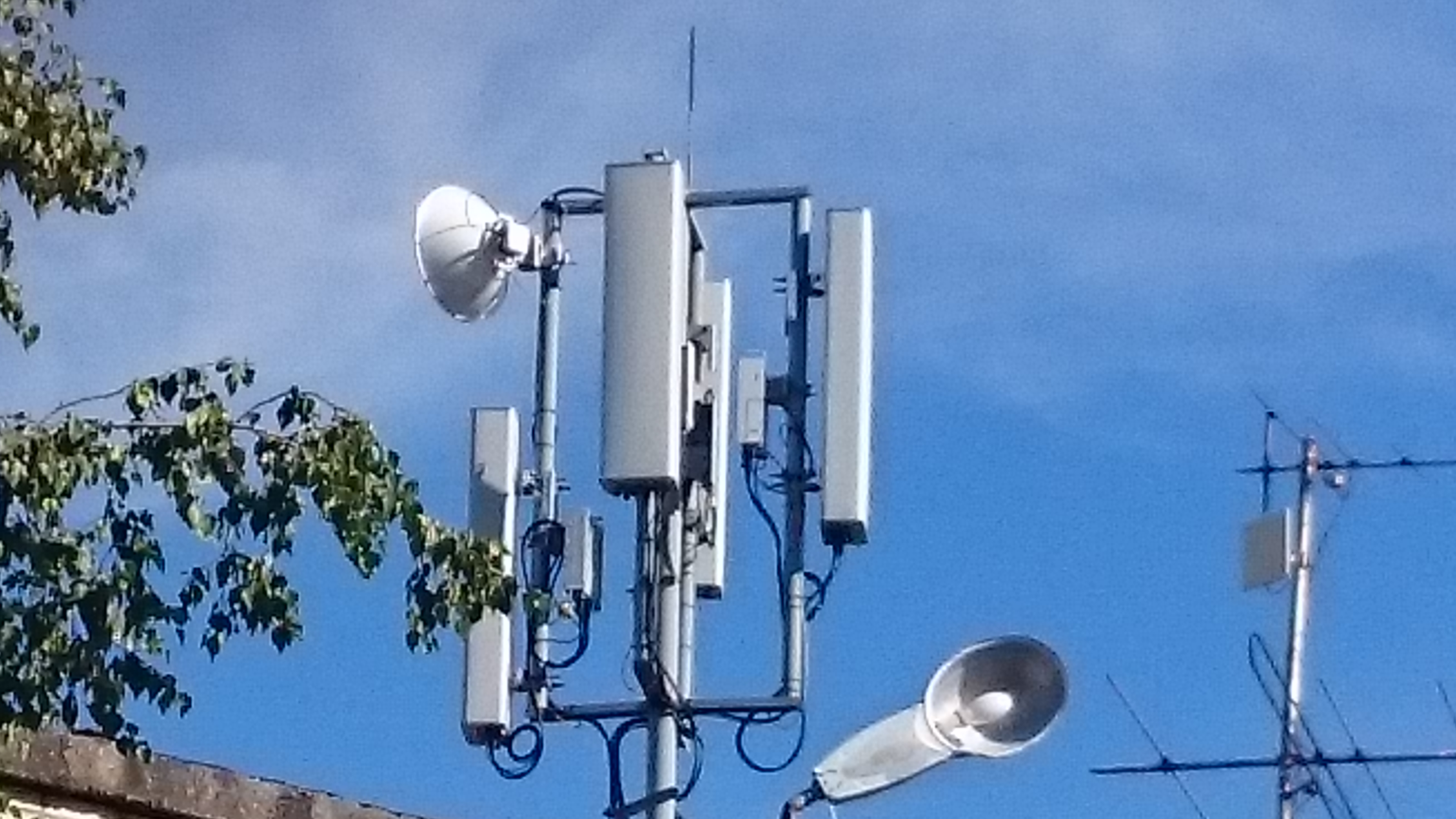 Base station No. 5905 of MegaFon PJSC’s cellular radio telephone ...