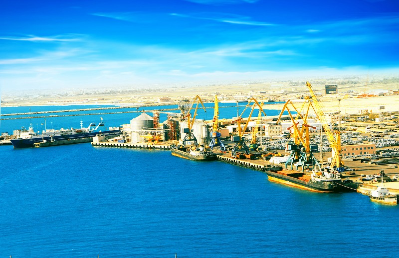 Porto de Aktau, o mais importante do Cazaquistão - Aktau