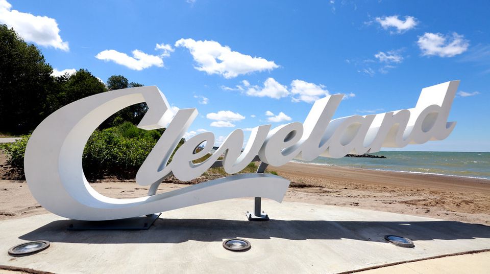 "Cleveland" Script Sign at Euclid Beach State Park - Cleveland, Ohio