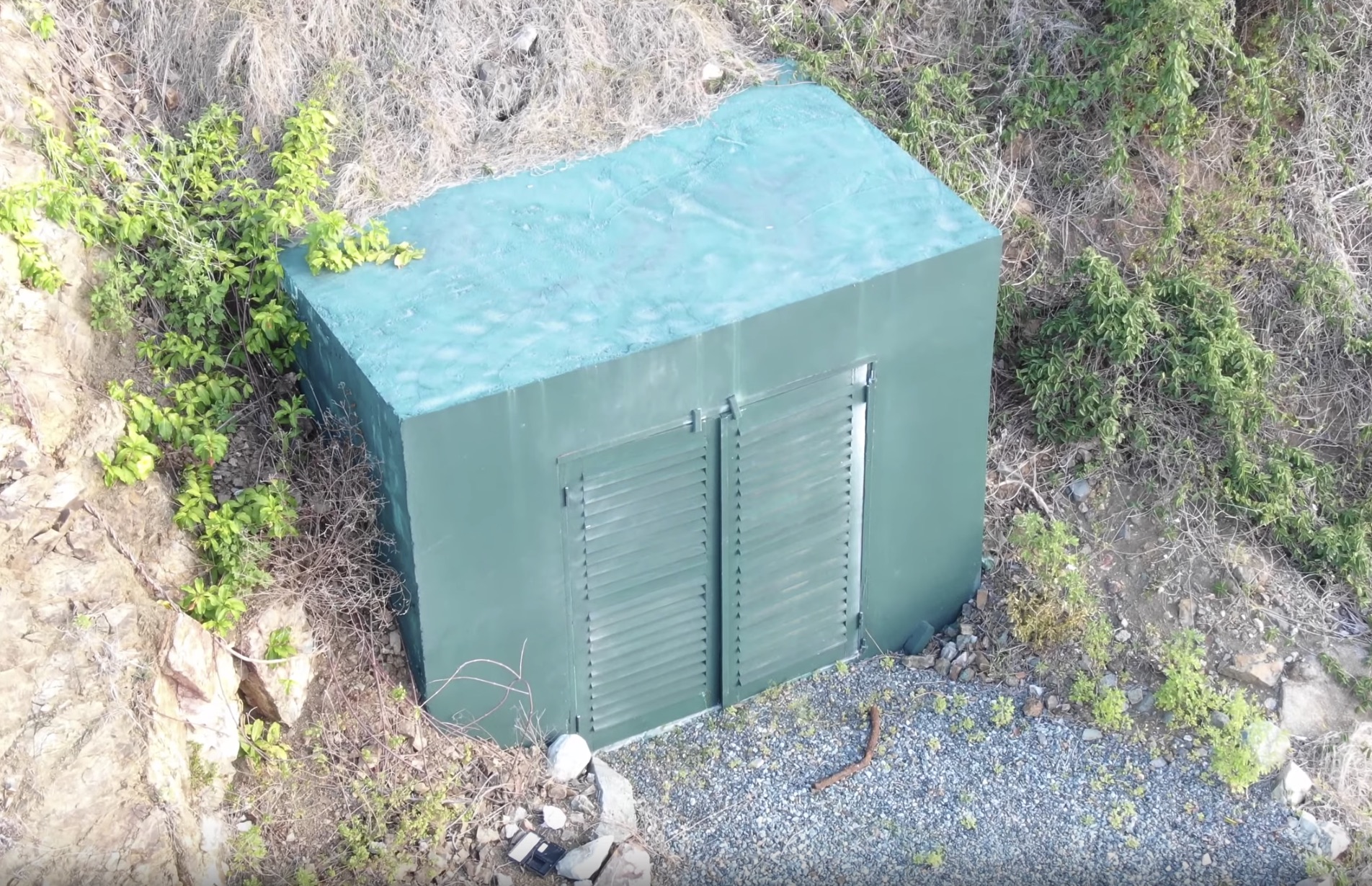 Electric access shed