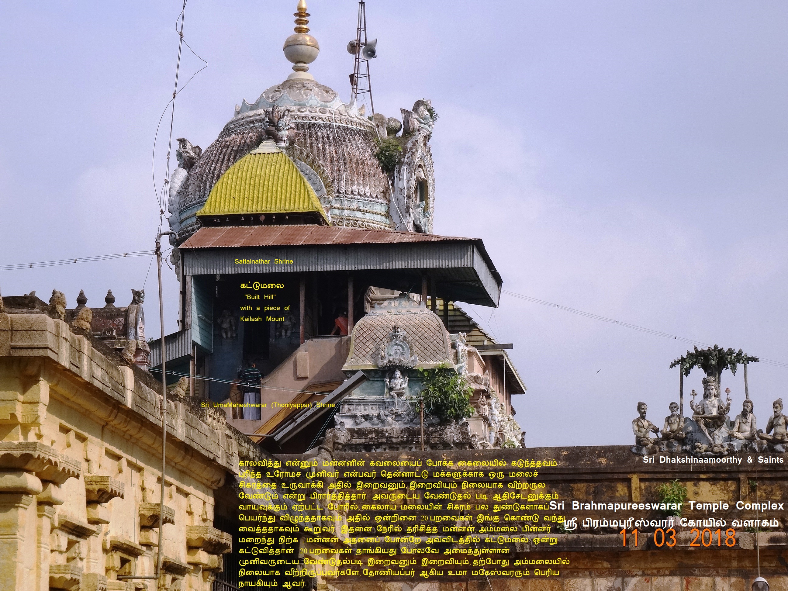 Three Tiers of the Temple of Lord Shiva - as Bhramapureeswarar (Ground ...