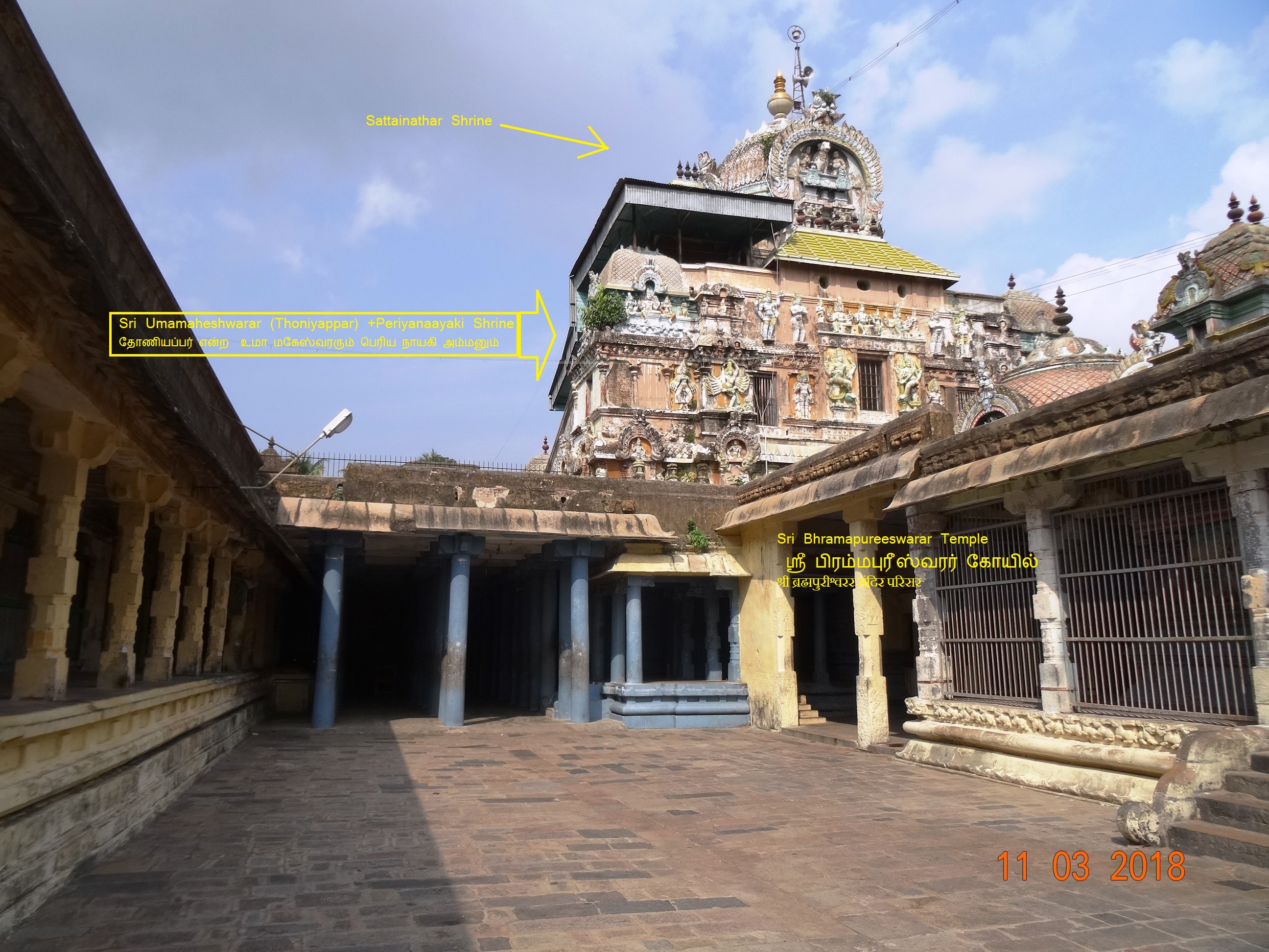 Three Tiers of the Temple of Lord Shiva - as Bhramapureeswarar (Ground ...