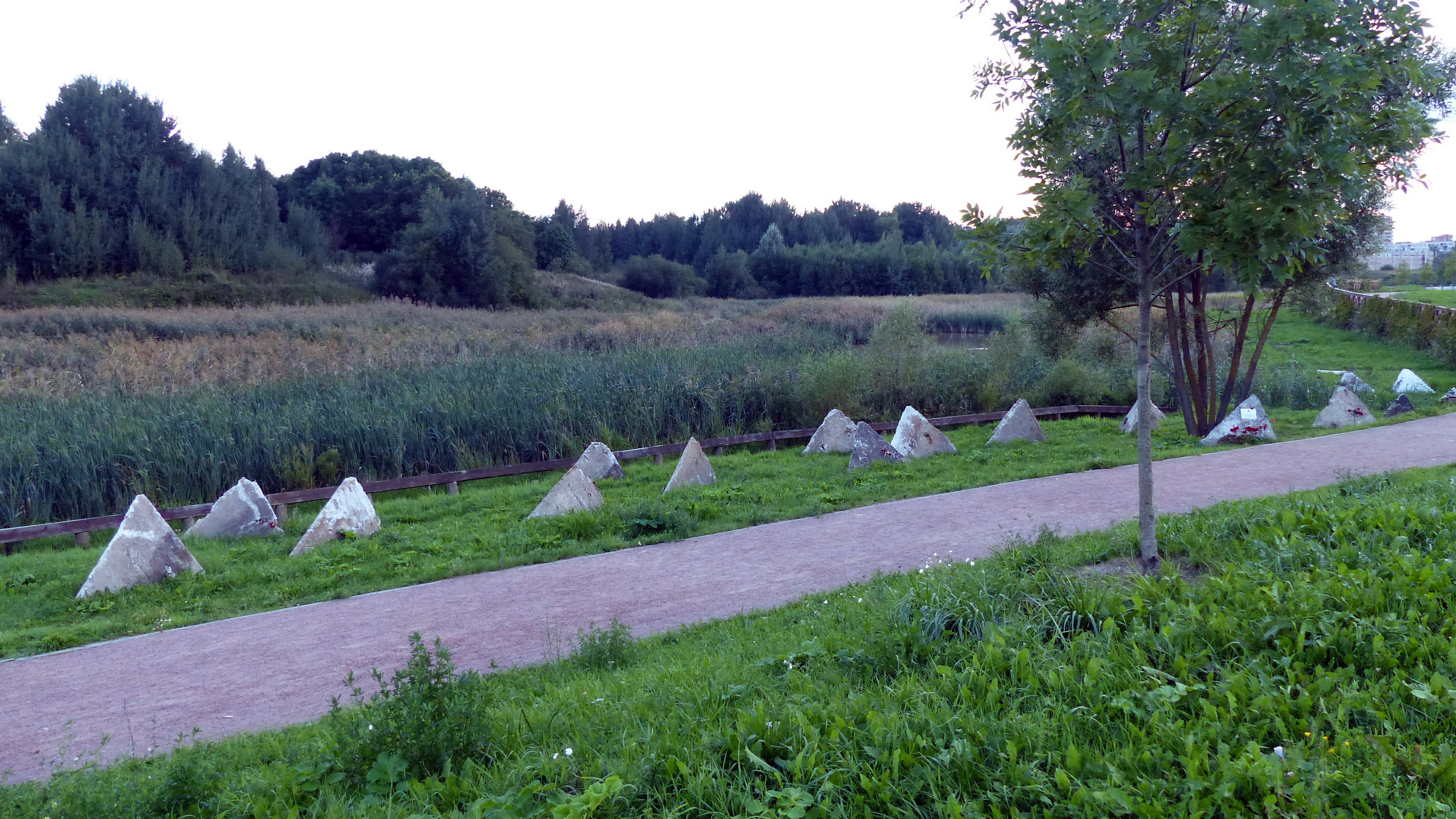 anti tank concrete blocks, WW2 military airfield defense line, See the ...