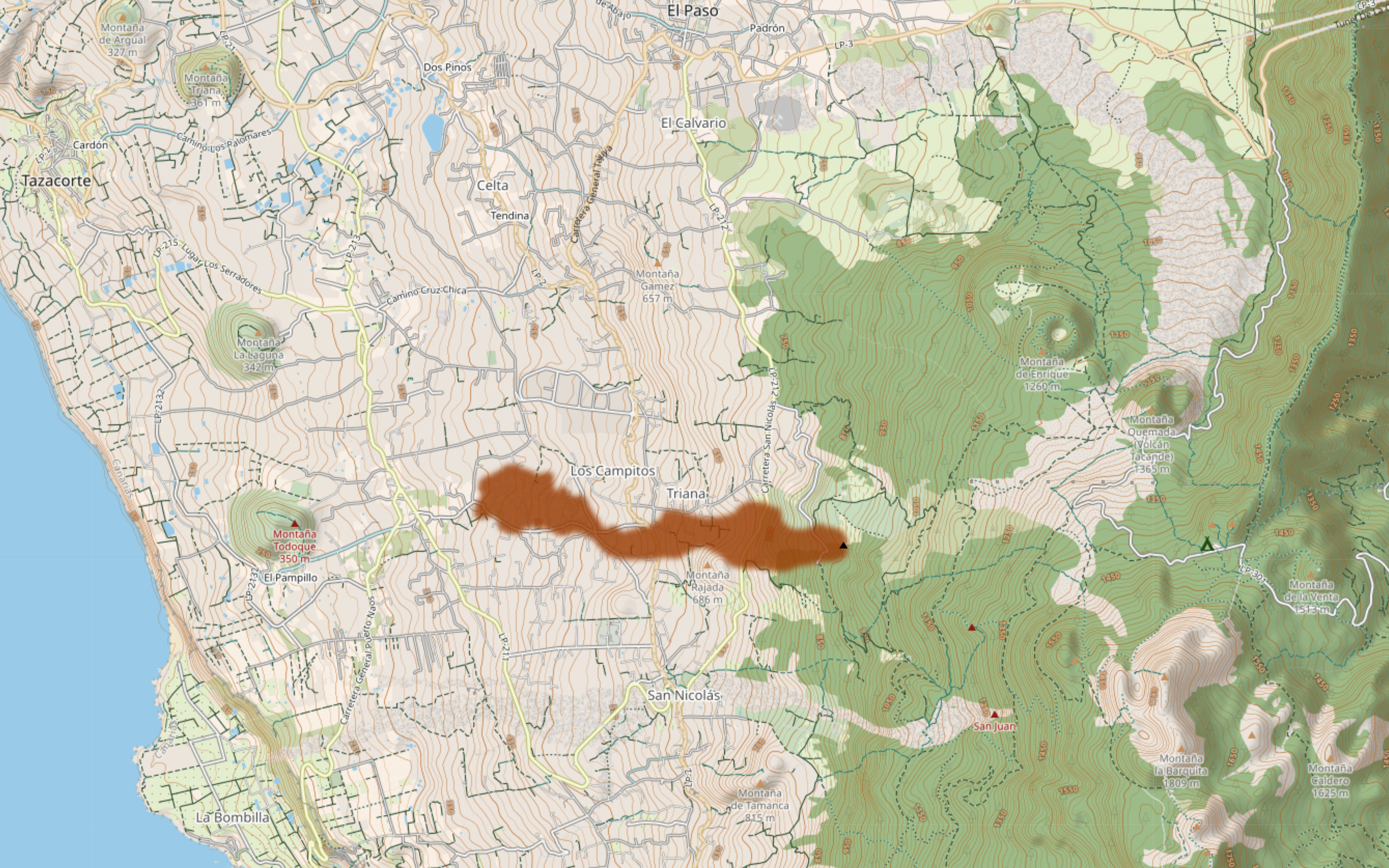 Cumbre Vieja Eruption Point (September 2021) | caldera, cinder cone
