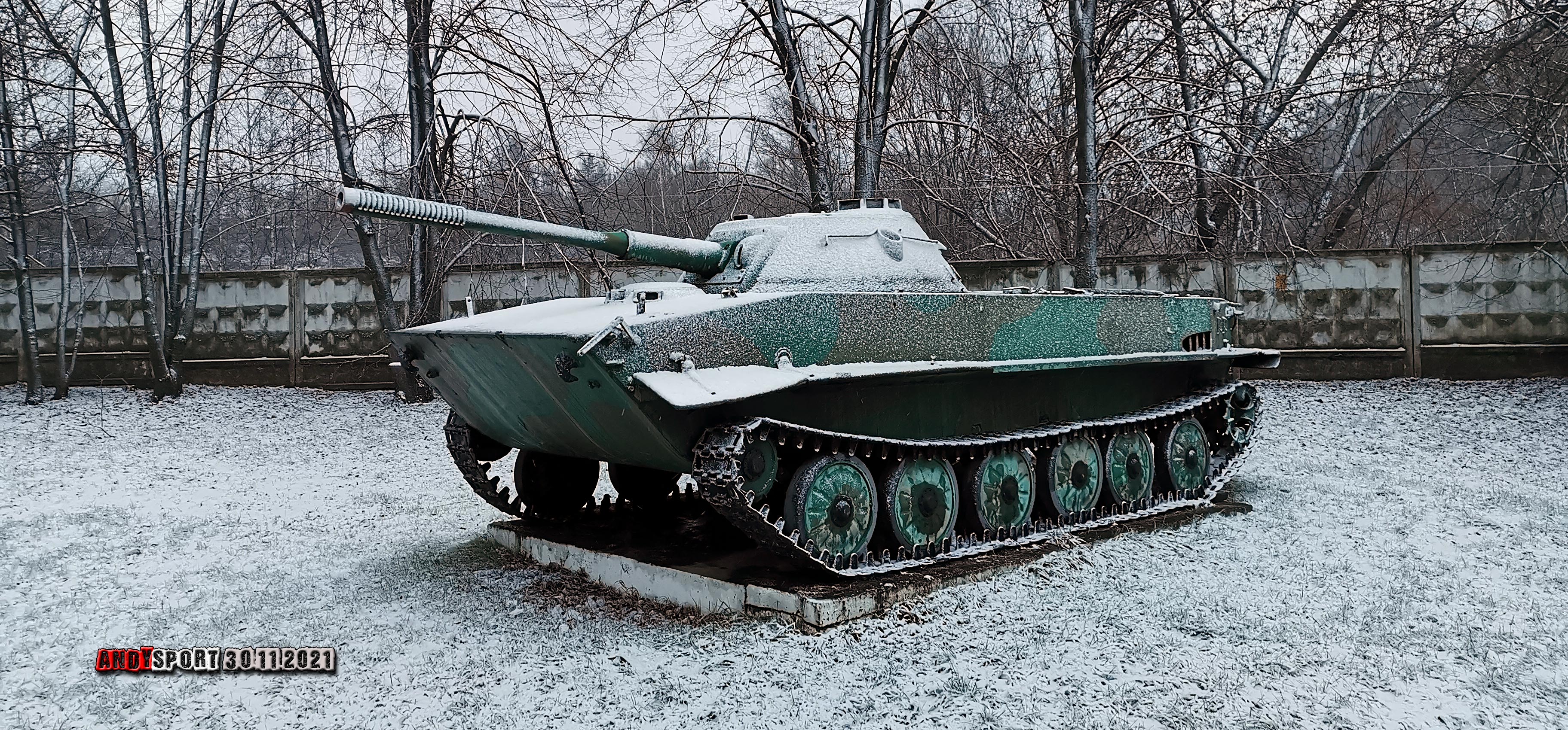 Amphibious light tank PT-76 on display - Balashikha
