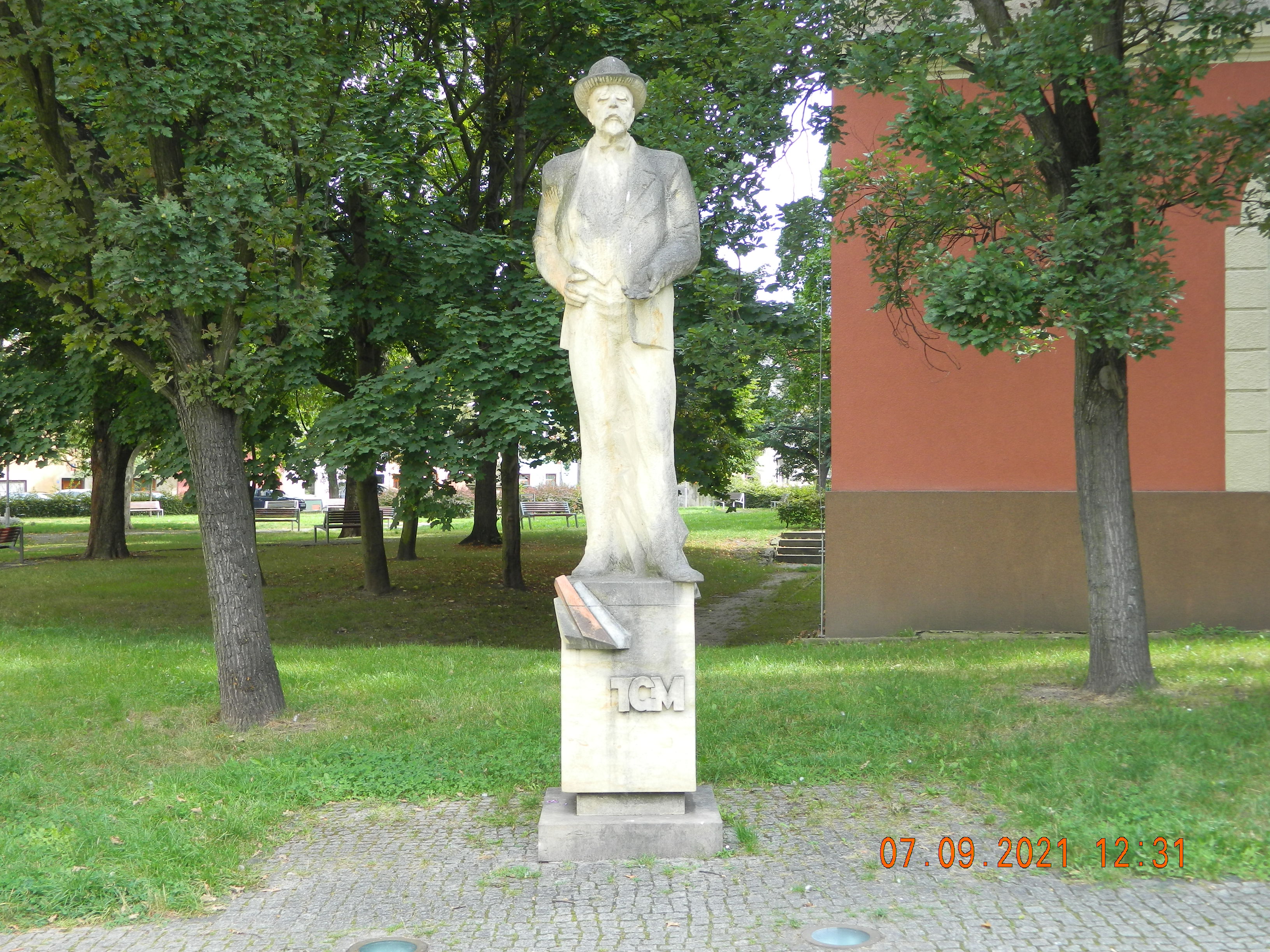 Socha T.G. Masaryka na podstavci - Ústí nad Labem
