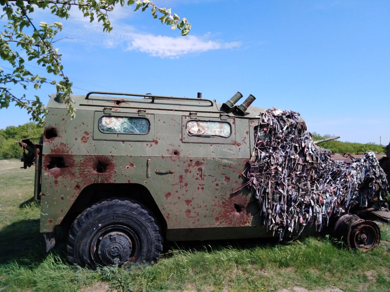 Exhibition of destroyed russian military vehicles