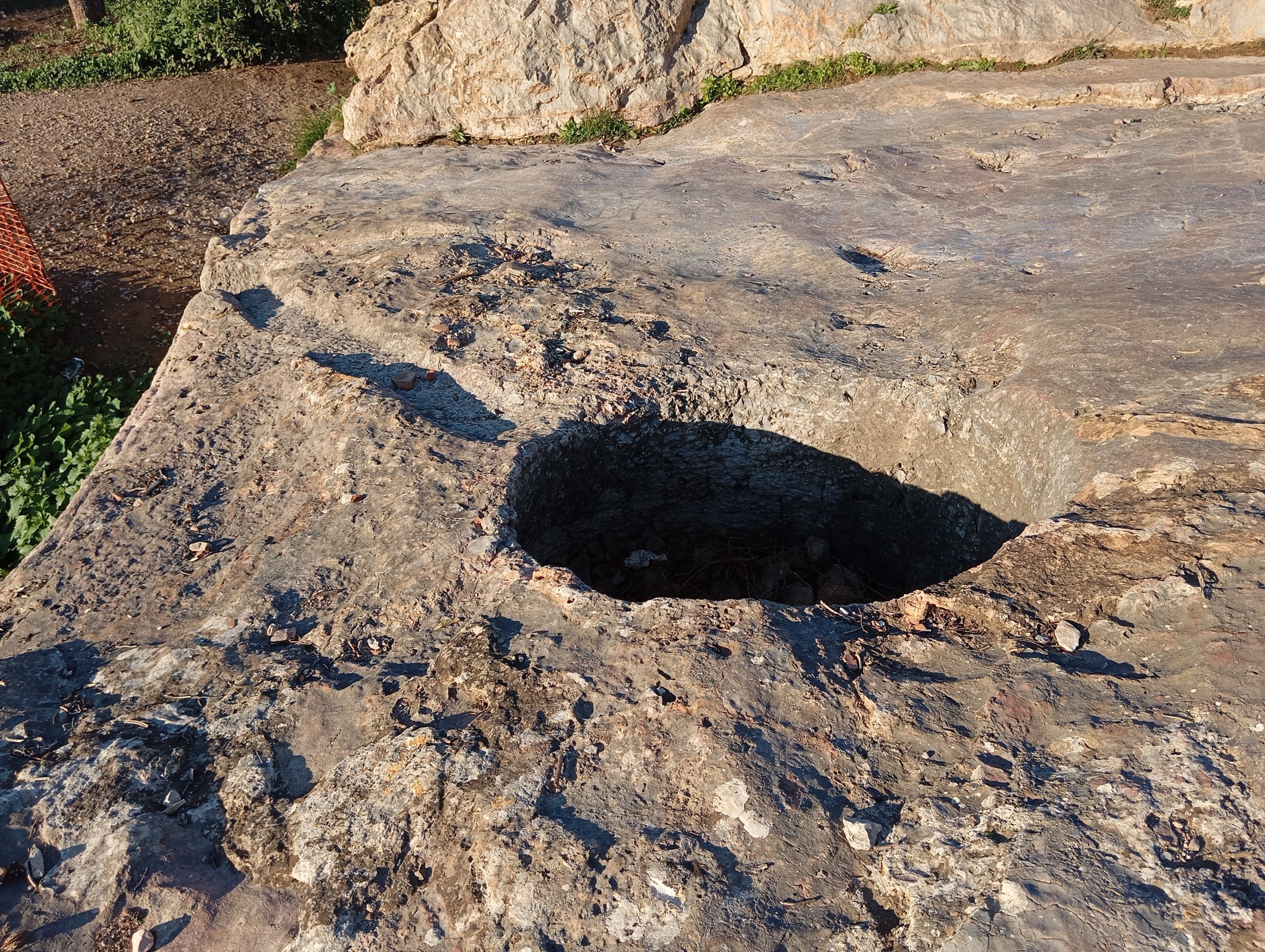 Round recess cut in the stone - Athens